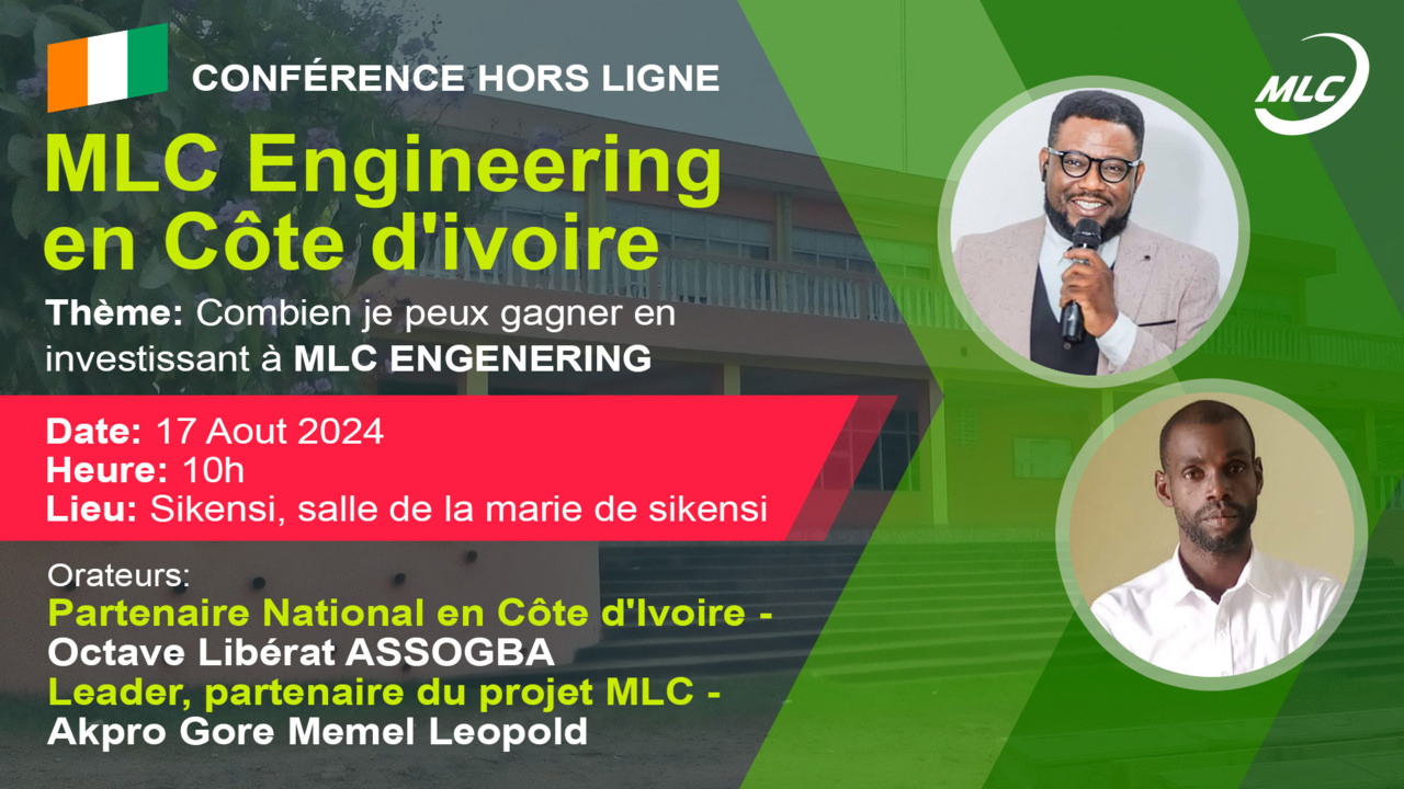 *CONFÉRENCE HORS LIGNE* MLC Engineering en Côte d'ivoire